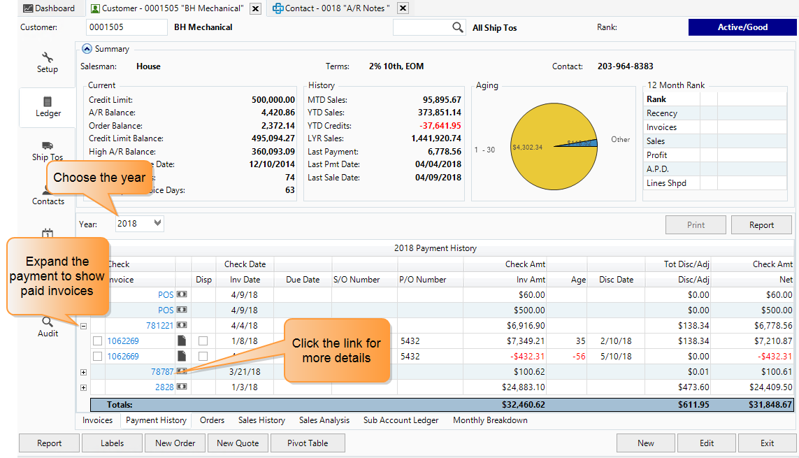 View payment history