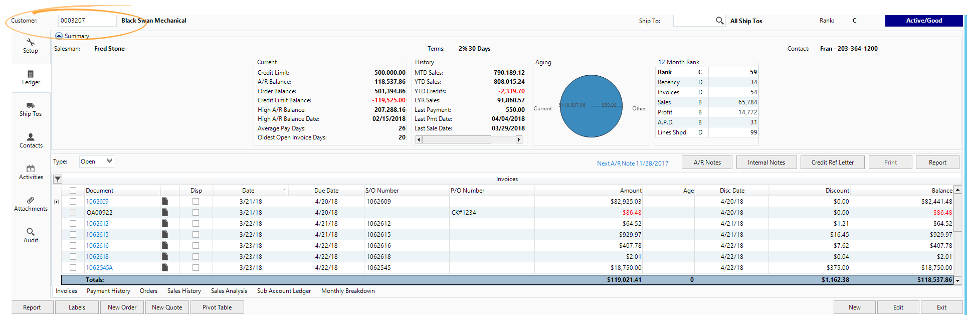 How to view customer invoice and payment history