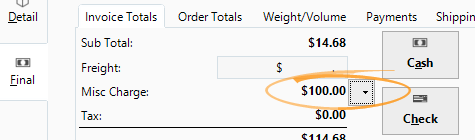 Add a miscellaneous charge