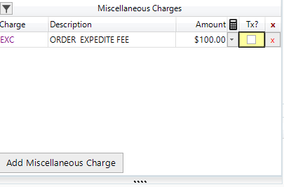Add a miscellaneous charge