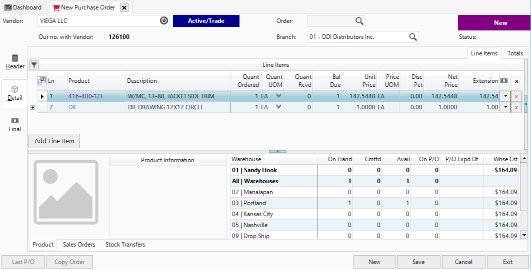Create a manual purchase order
