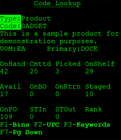 Barcode Inquiry (WMS)