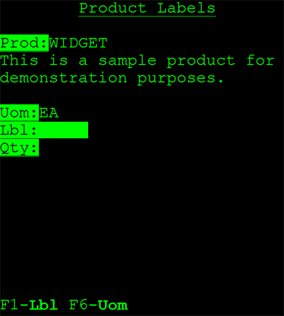 Print product labels from a scanner (WMS)