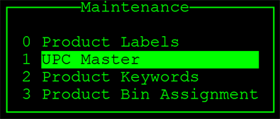 Manage UPC codes (WMS)