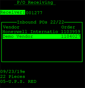 Start a receiving (WMS)
