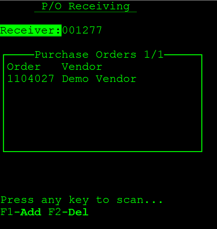 Start a receiving (WMS)