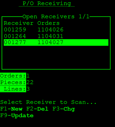 Close the receiving and update inventory (WMS)
